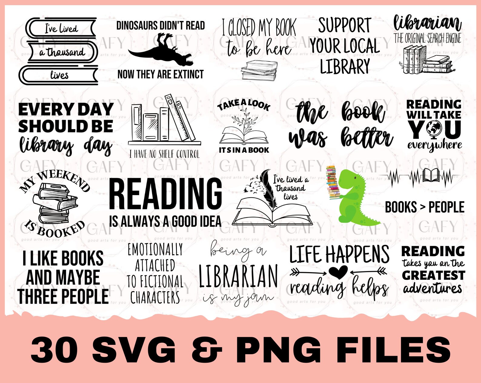 Reading SVG Bundle Book Svg Books SVG Bundle Book Lover Svg - Etsy