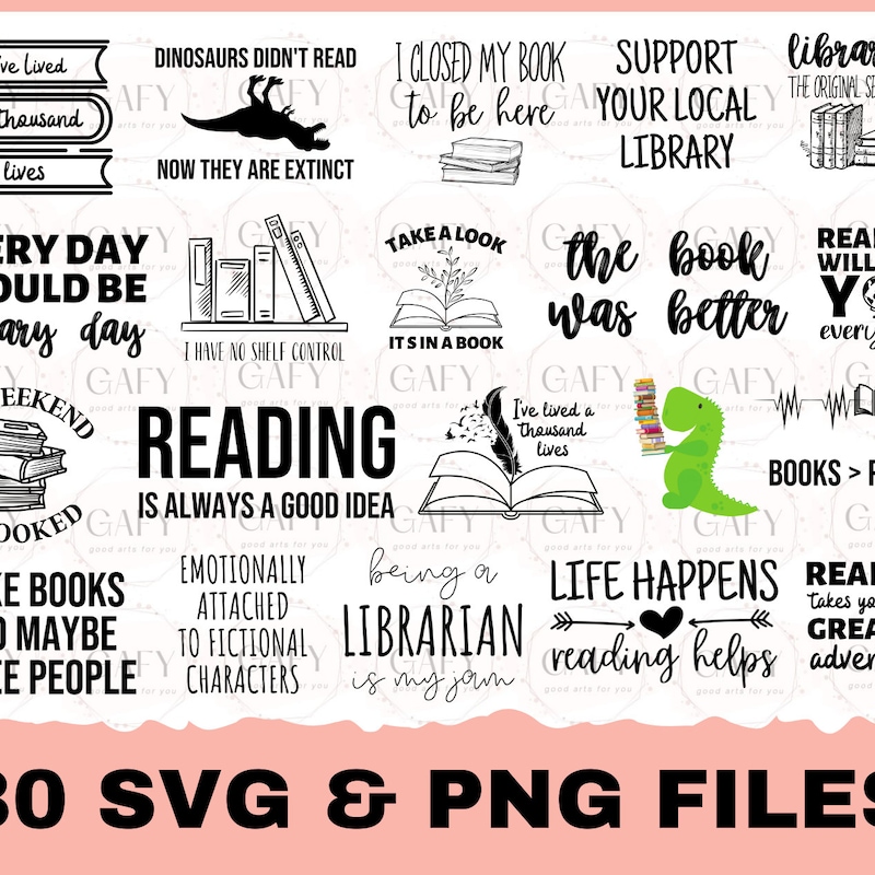 Library Svg - Etsy