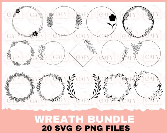 Couronne svg bundle cercle svg bundle couronne florale svg - Etsy France