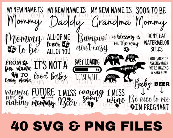 Pregnancy Announcement Svg Pregnant Svg Maternity Svg New Etsy