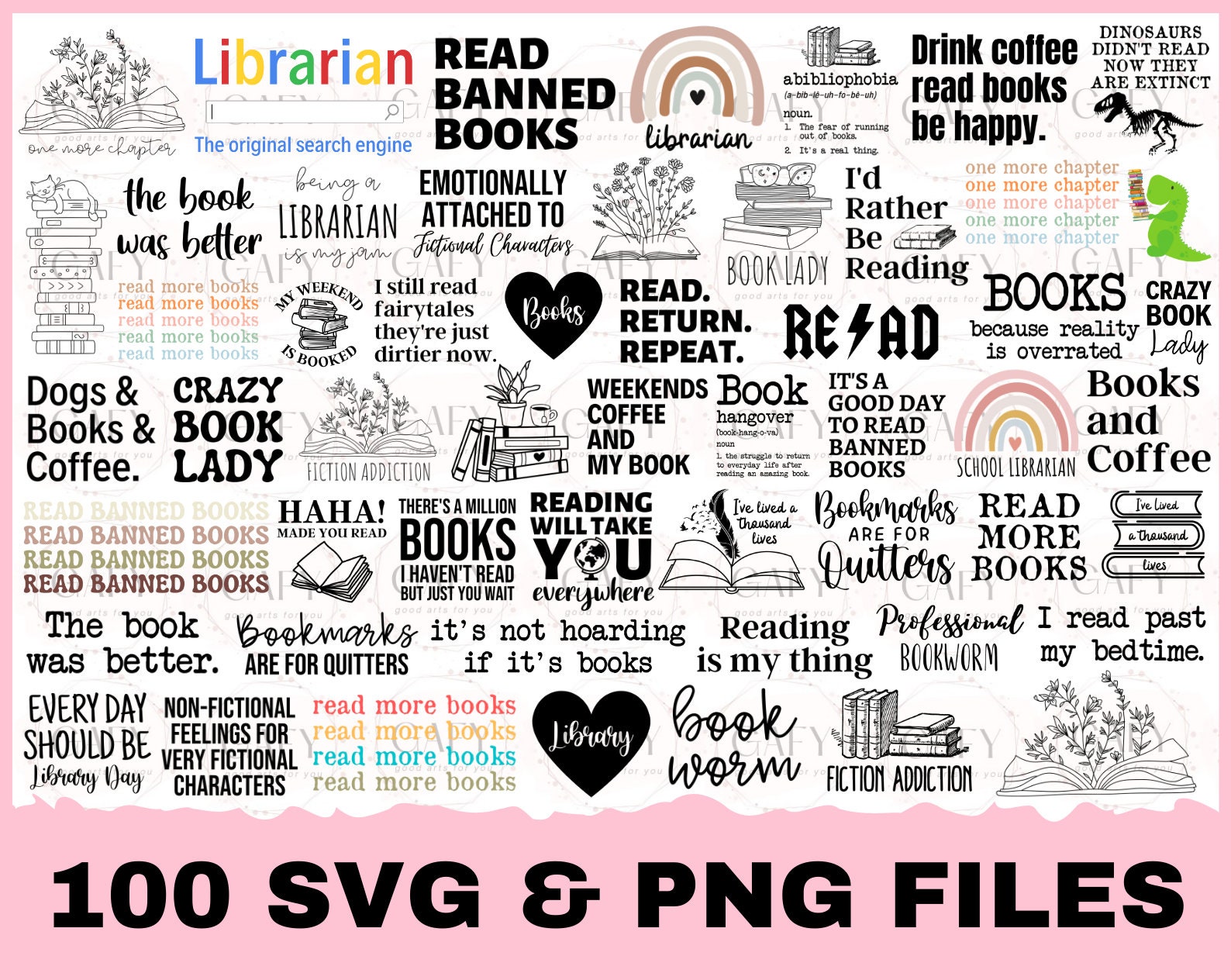 Reading SVG Bundle Book Svg Books SVG Bundle Book Lover Svg - Etsy