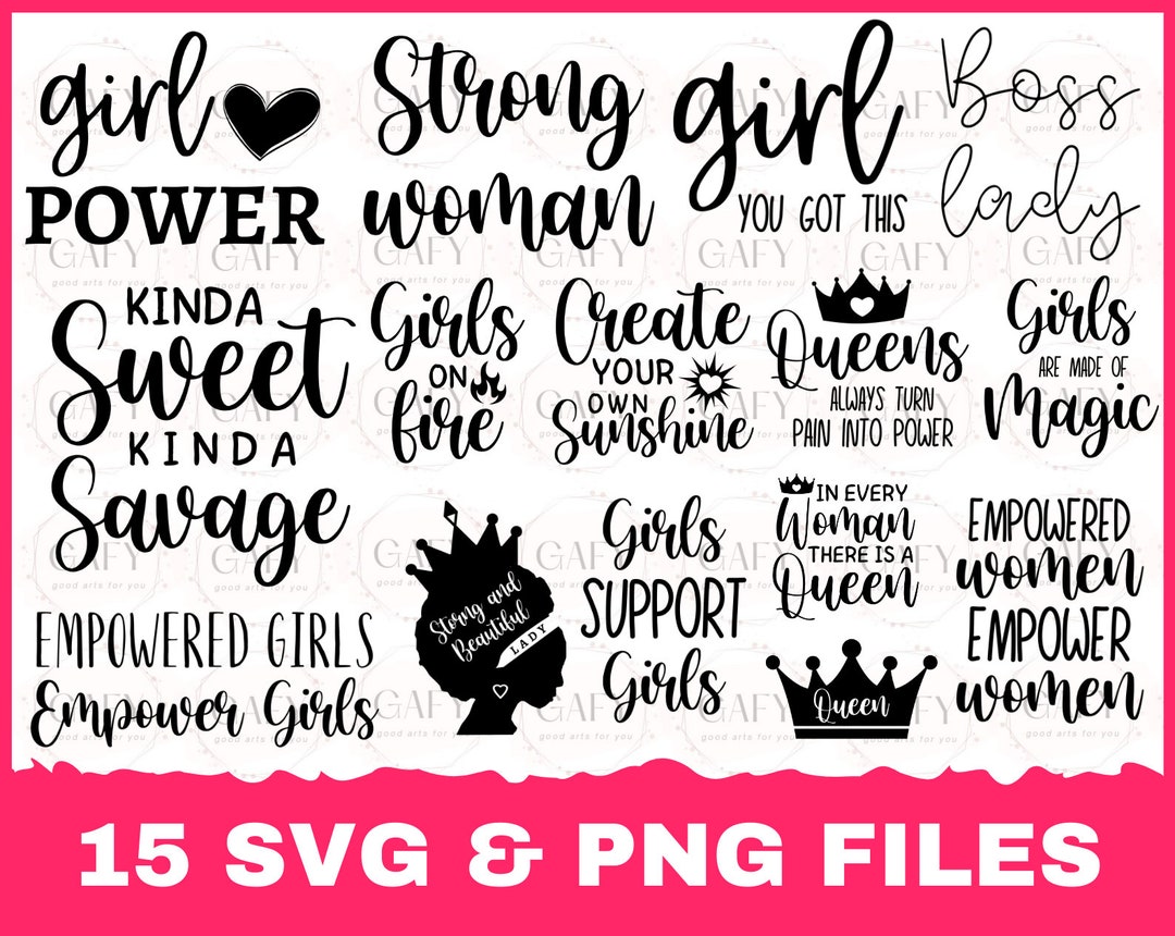 Girl Power SVG Bundle, Women up SVG Cut Files, Instant Download ...