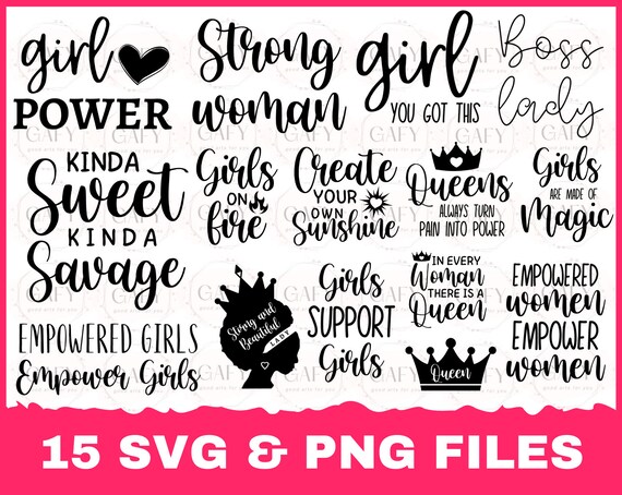 Girl Power SVG Bundle Women up SVG Cut Files Instant | Etsy