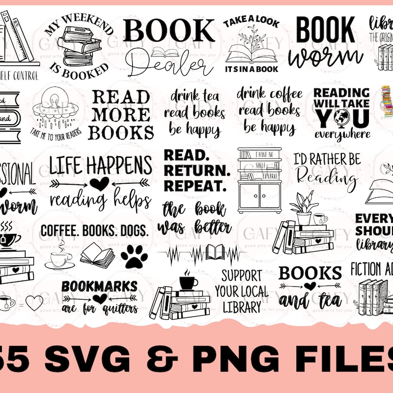 Reading Svg - Etsy