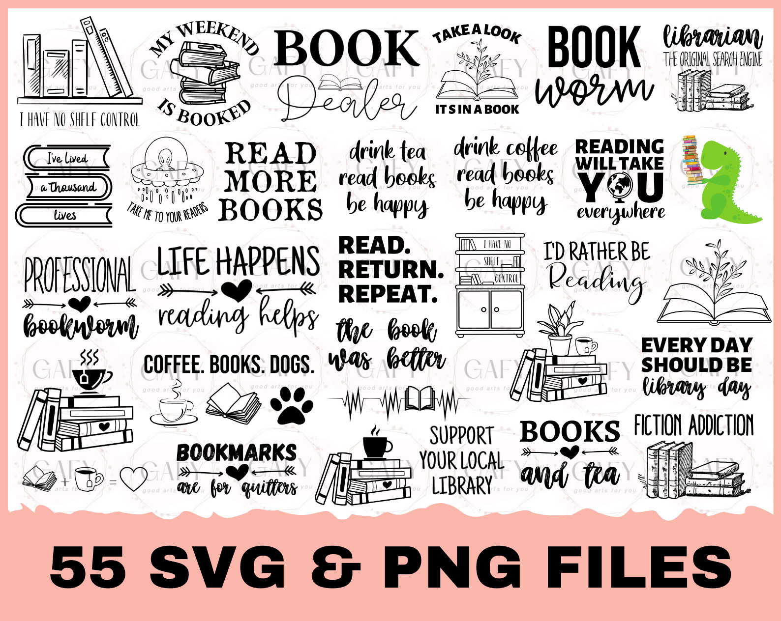 Reading SVG Bundle Book Svg Books SVG Bundle Book Lover Svg - Etsy