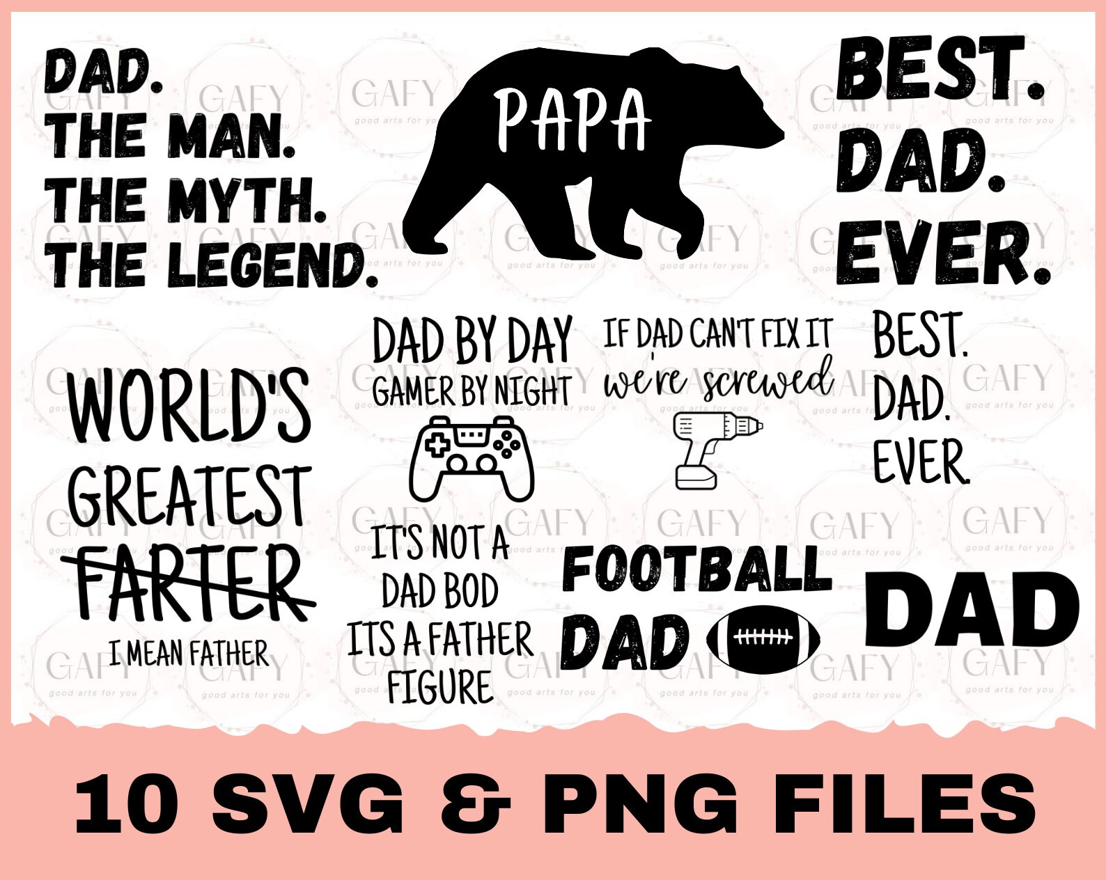 Father's Day Bundle SVG Dad Bundle Svg Png Funny Dad Svg | Etsy