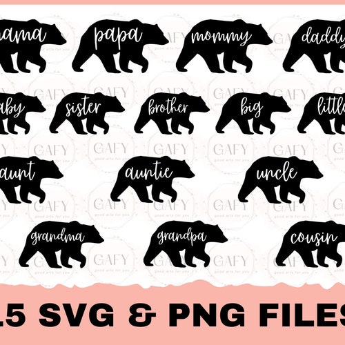 Mama Bear SVG Papa Bear Svg Bear Family Clip Art Bundle - Etsy