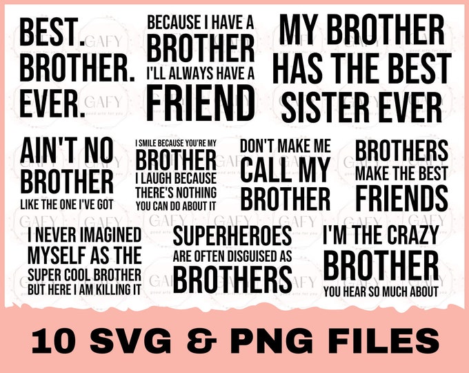 Brother SVG Bundle, Big Brother SVG, Brother Quotes Svg, Siblings Svg ...