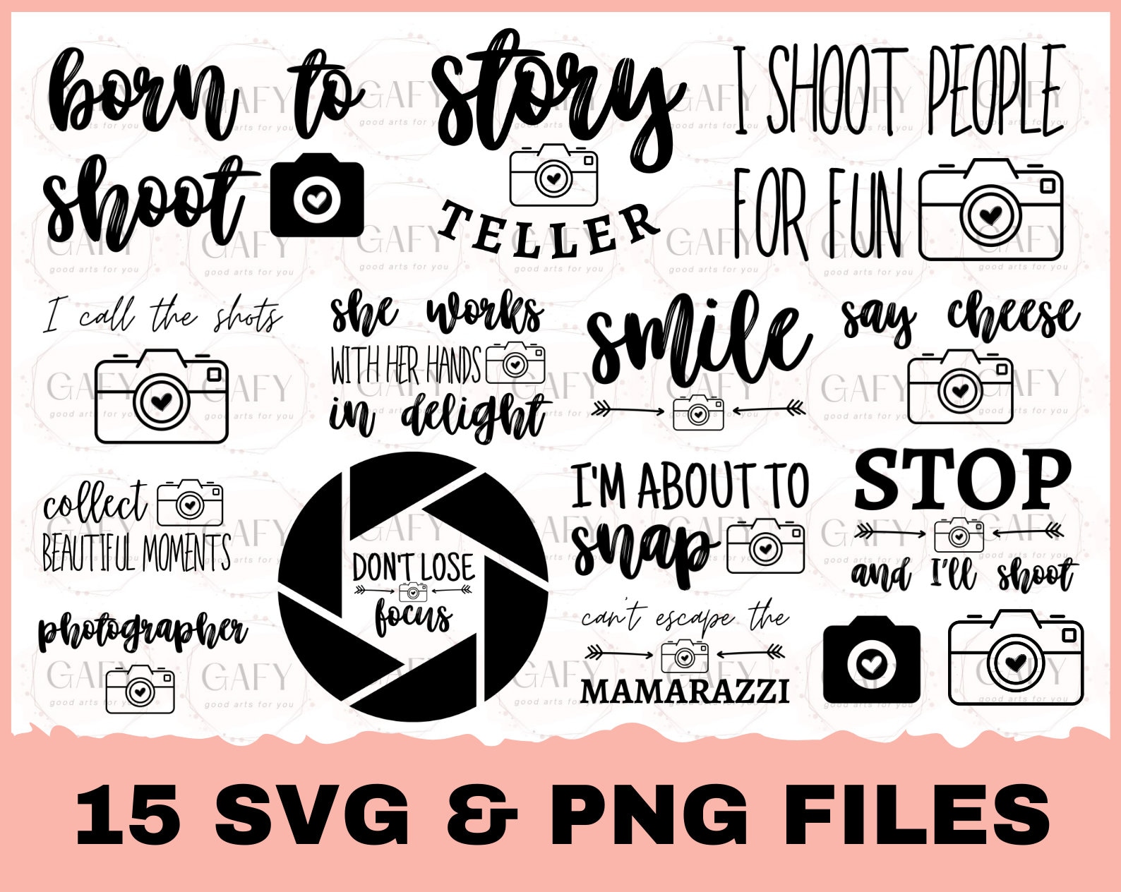 Photography SVG Bundle Camera Cut File Photographer Saying - Etsy