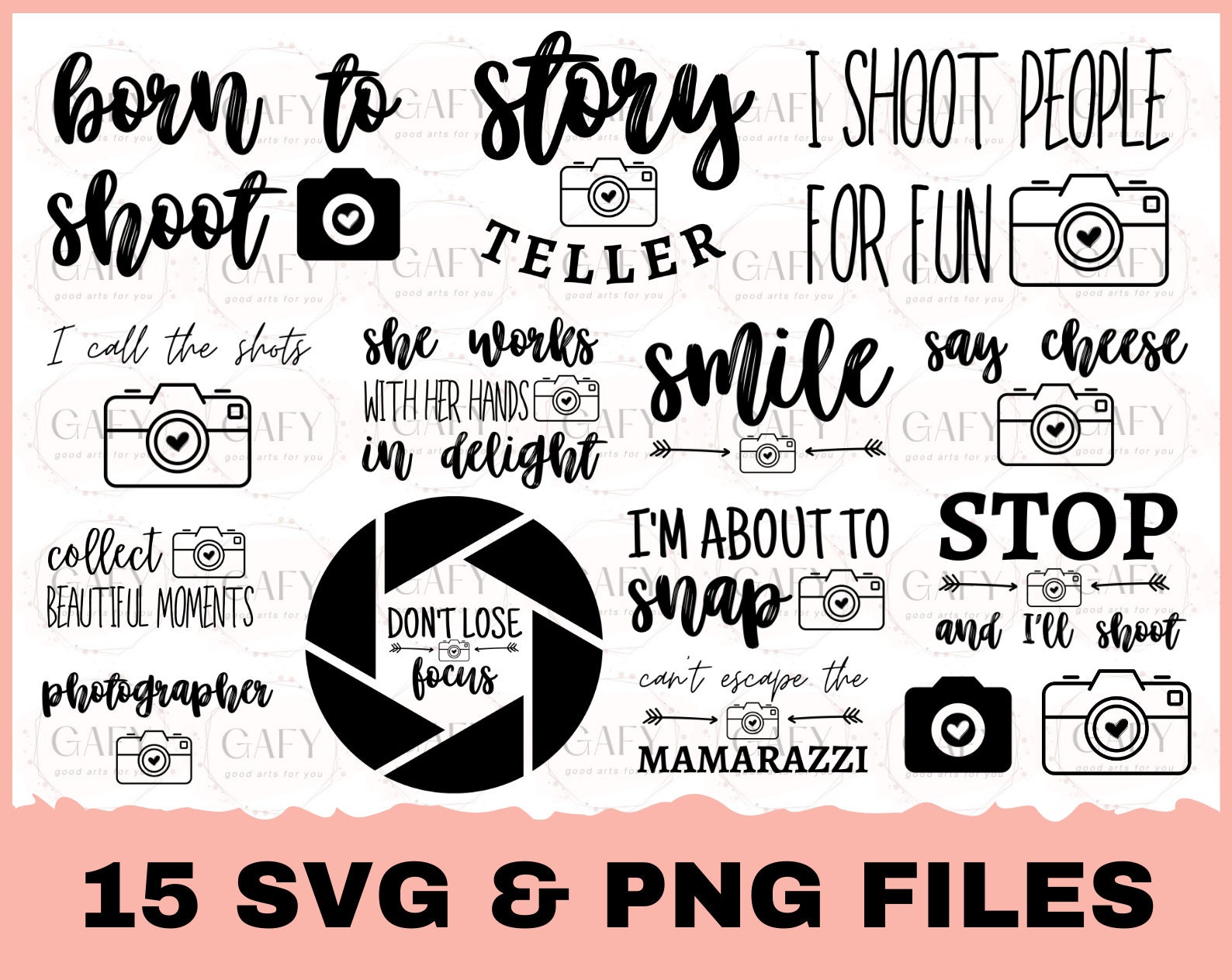 Photography SVG Bundle Camera Cut File Photographer Saying - Etsy