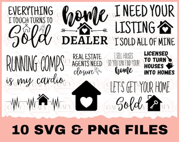 Real Estate Agent SVG Bundle SVG Cut File Bundle Realtor - Etsy
