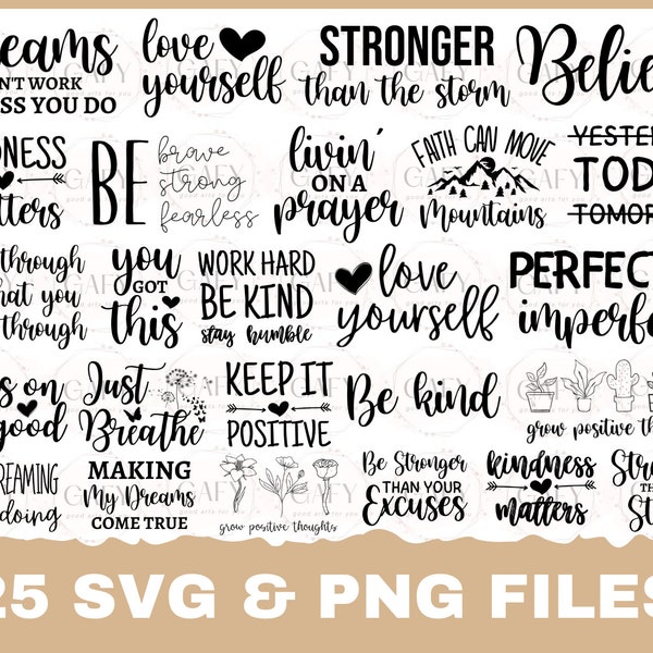 Positive Quotes Svg - Etsy