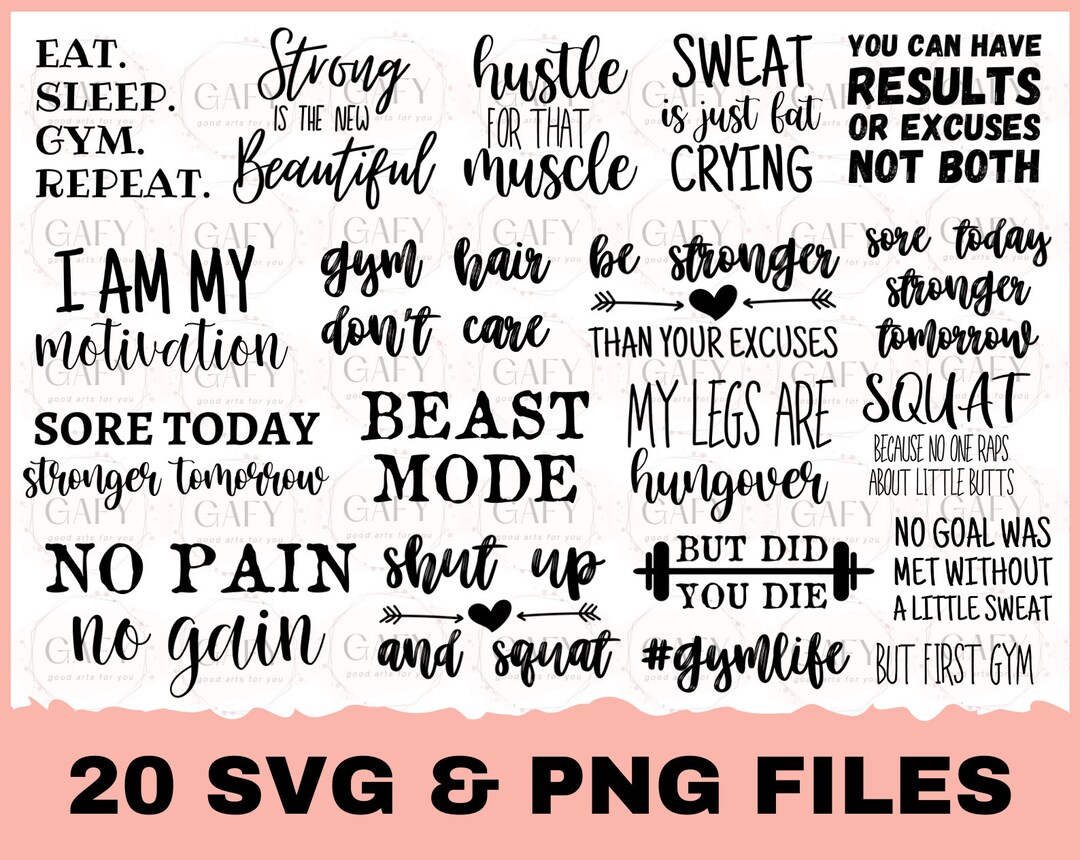 Workout Svg Bundle, Gym Svg, Fitness Svg, Exercise Svg, Workout Tank ...