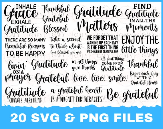 Gratitude Reminder Quote SVG Cut File Bundle Deal Cut File - Etsy