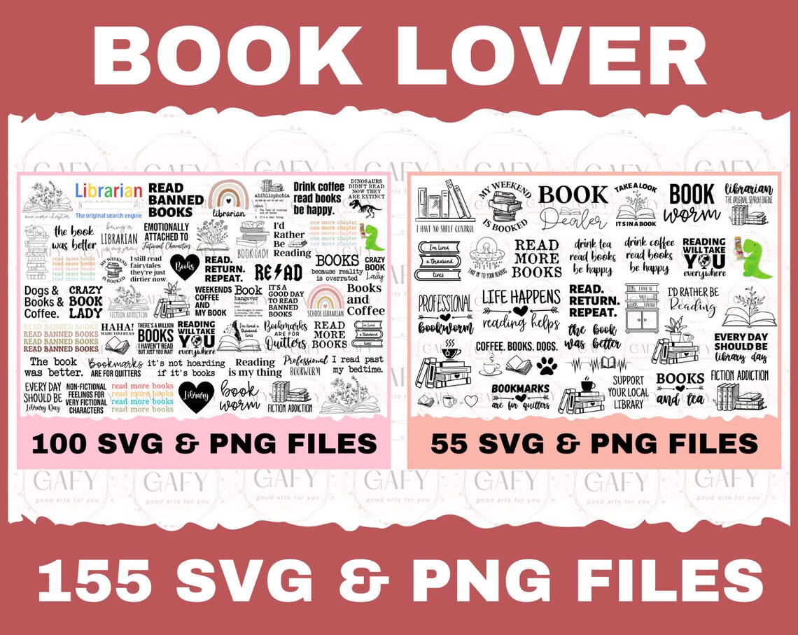 Book Lover SVG Bundle Book SVG Reading SVG Bundle Book - Etsy