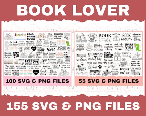 Book Lover SVG Bundle Book SVG Reading SVG Bundle Book - Etsy Canada