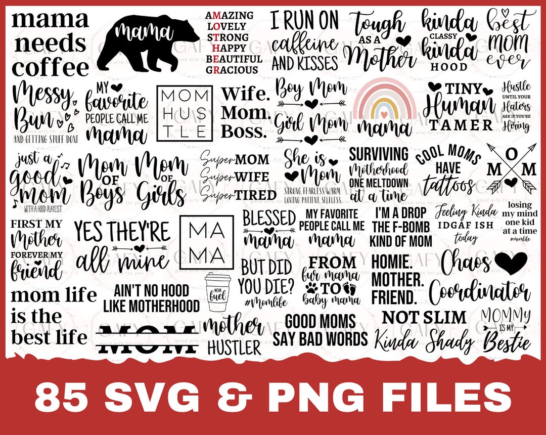 Mom Life Mega Bundle Mom Svg Bundle, 85 Designs, Mother's Day Svg ...
