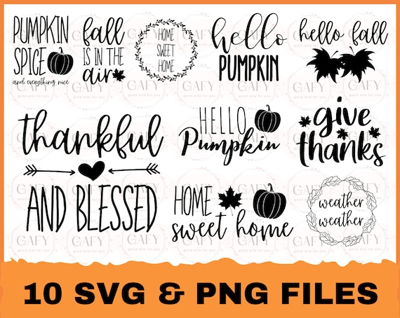 Fall Svg Bundle Thanksgiving Svg Pumpkin Svg Fall Quotes - Etsy
