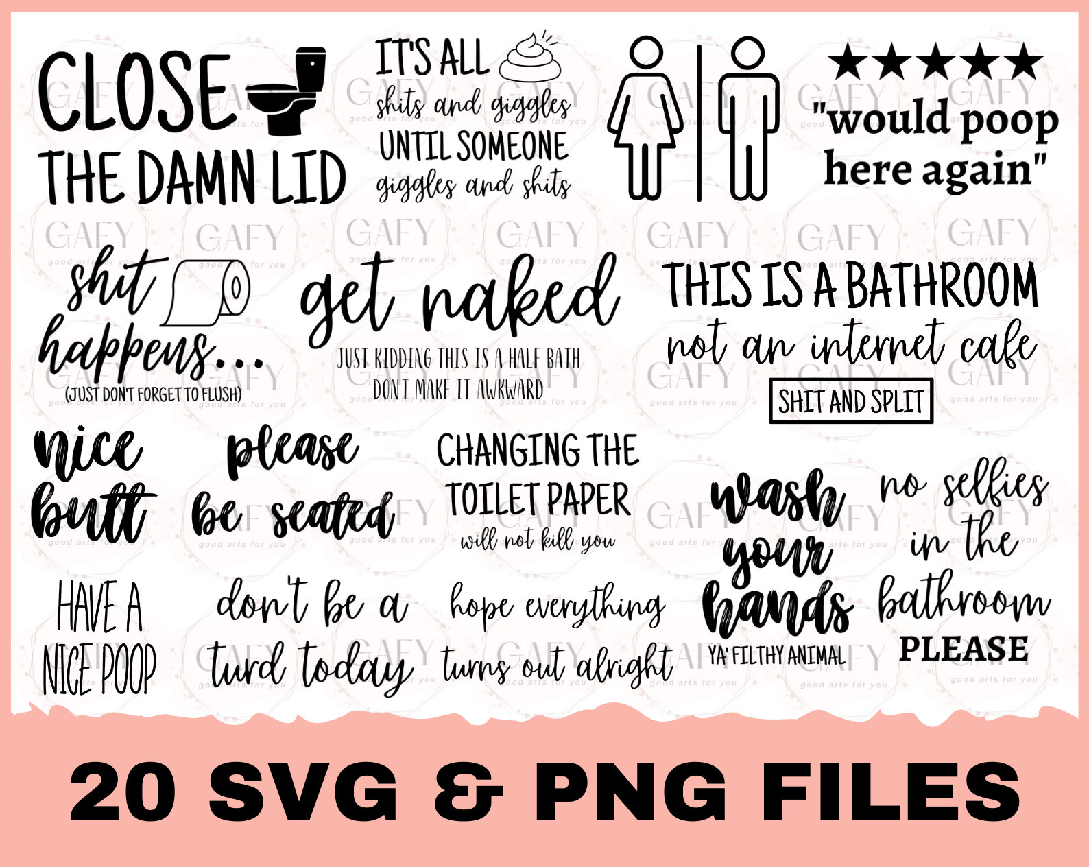 Bathroom SVG Bundle Bathroom Quote Restroom Svg Potty Dance - Etsy