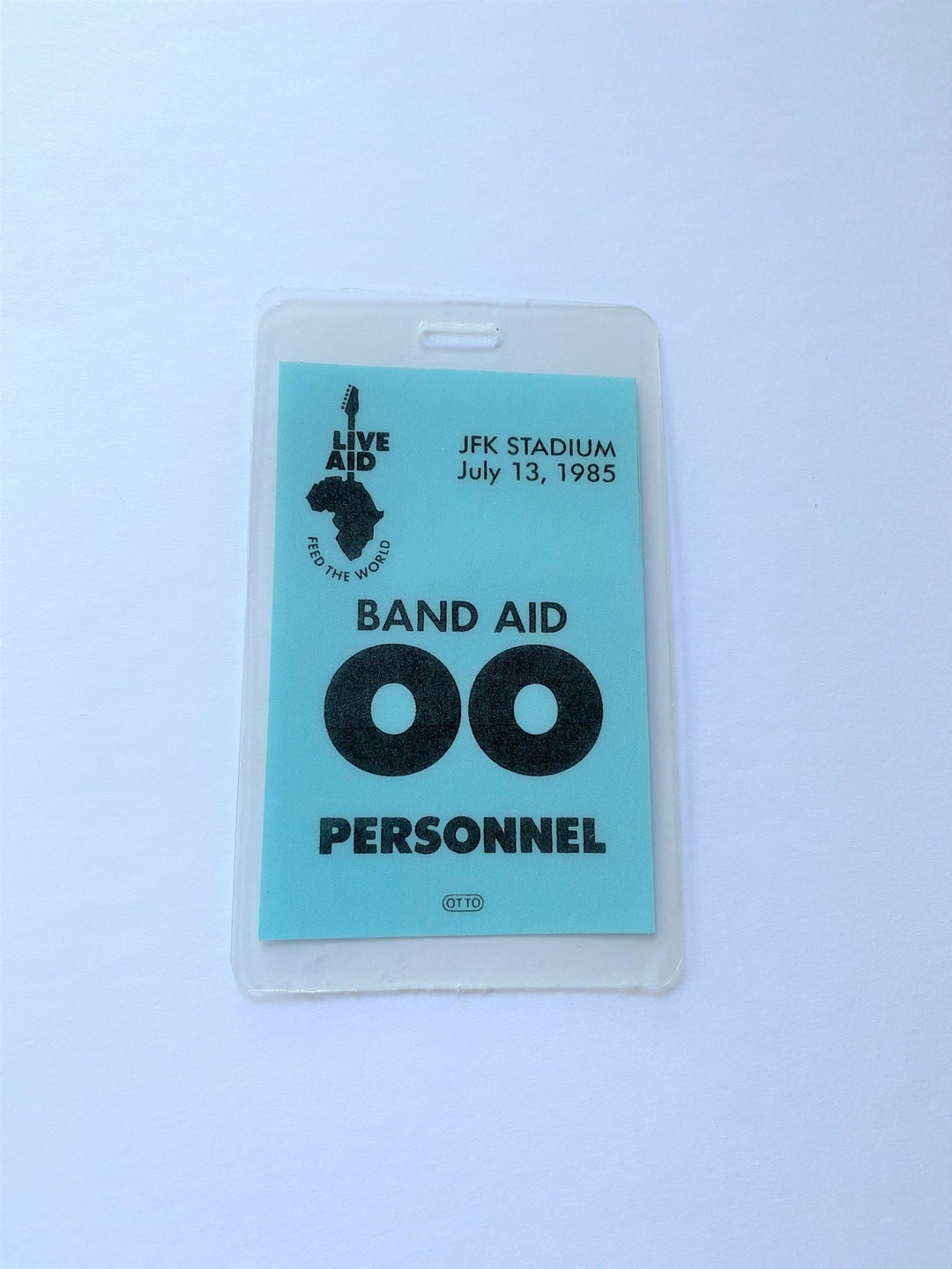 Live Aid Band Aid Blue Laminated Personnel Pass July 13th, 1985 JFK ...