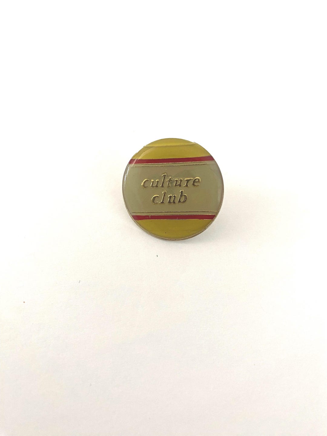Culture Club Vintage Enamel Pin, Pinback, Button Yellow & Gold - Etsy