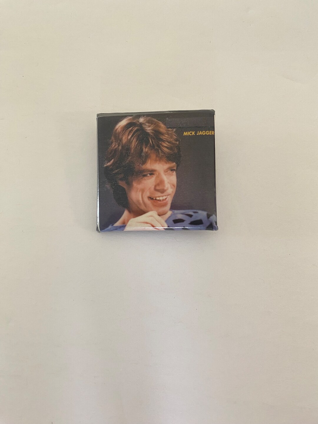 The Rolling Stones Mick Jagger Original Vintage Square Pin, Pinback ...