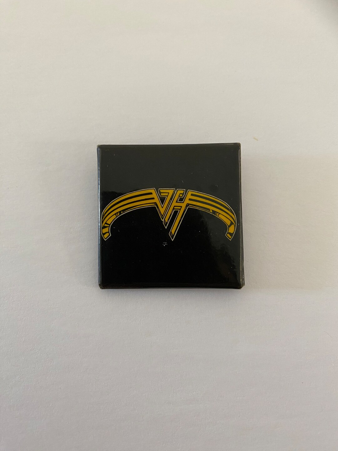 Van Halen Logo Original Vintage Square Pin, Pinback, Button Black ...