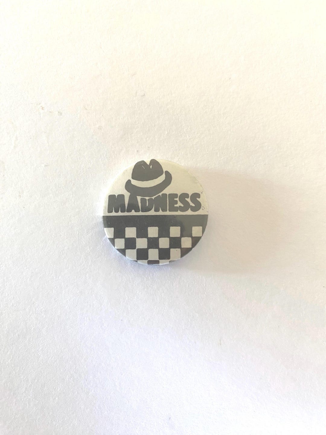 Madness Logo Vintage Original Circular Black & White Pin, Pinback ...