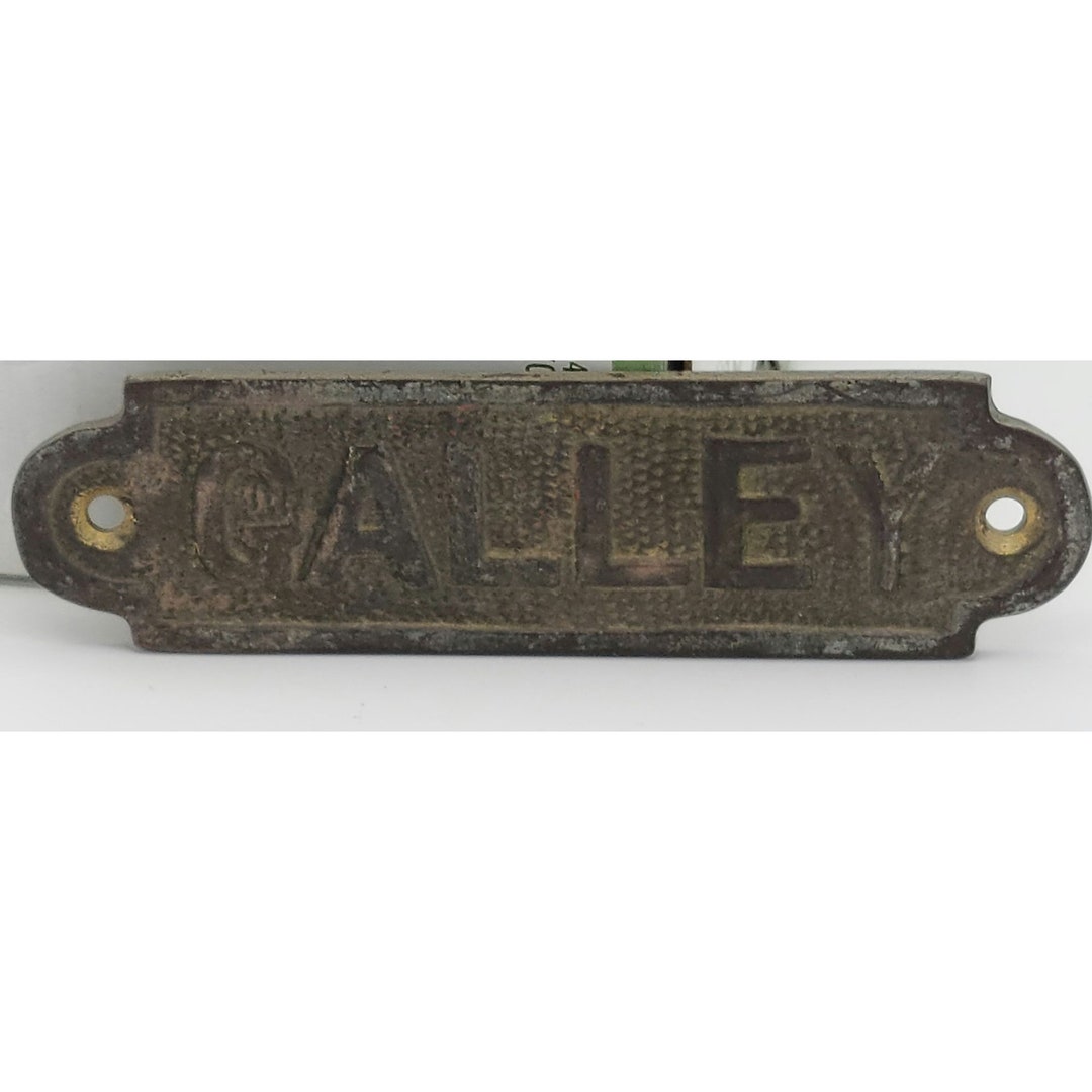 Vintage Galley Brass Decorative Wall Door Plate Sign Plaque 4.5 Boat ...