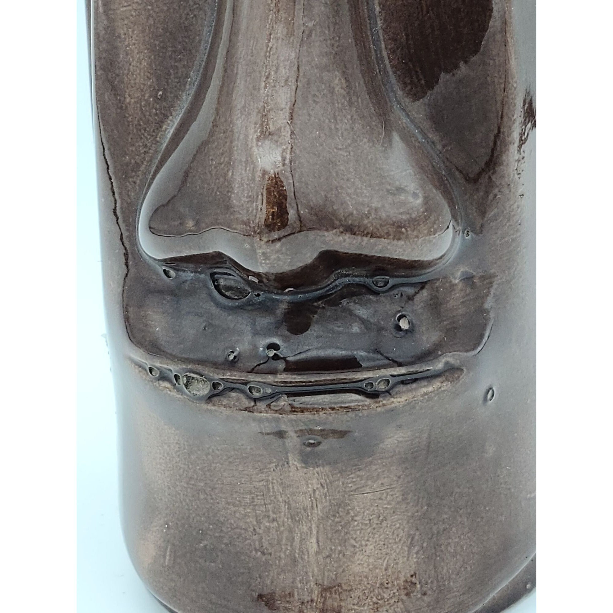 Vintage Tiki Chalkware Vase Hawaiian Easter Island Brown Planter Signed ...