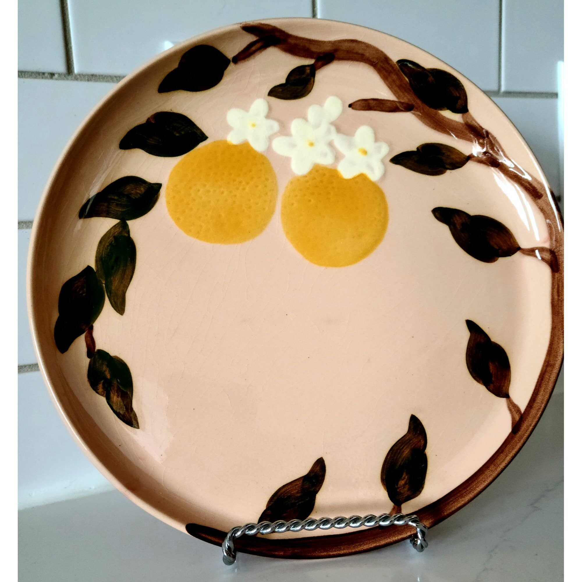 Vtg Mid Century Hollywood Ware Orange Blossom Hand Painted California ...