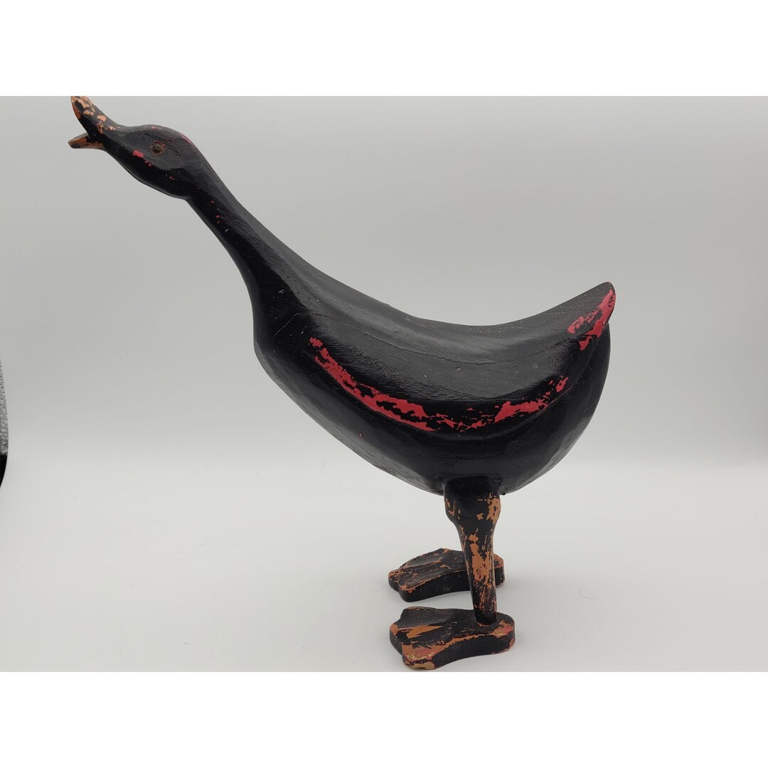 Hand Carved Wood Duck Folk Art Rustic Patina - Etsy