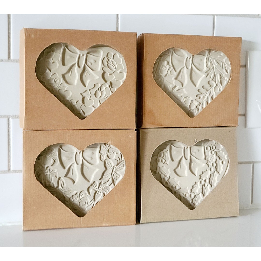 Pampered Chef Seasons Heart Wreath Stoneware Mold Cookie Candy Fall ...