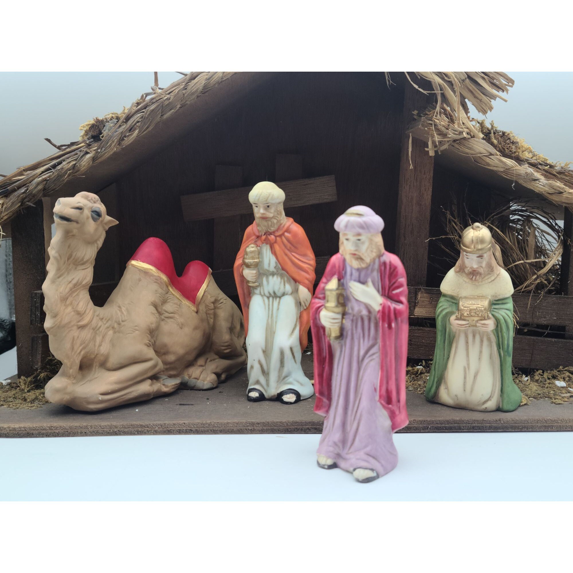 Vintage Nativity Set 15pc Porcelain Christmas Decor Religious Jesus ...