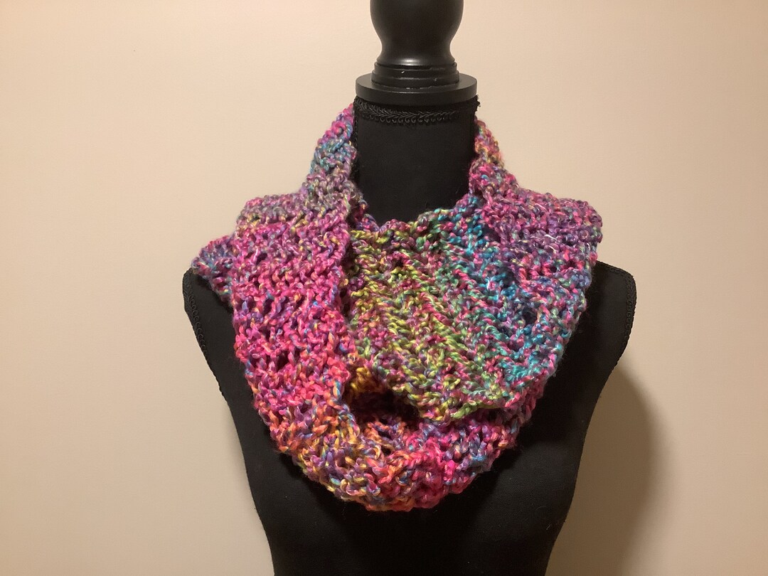 Loom Knit Infinity Scarf Pattern Instructions Easy Beginner Level ...