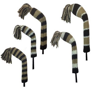 Golf Club Headcovers 5 Piece Set Brown, Taupe and Ivory Stripe for ...