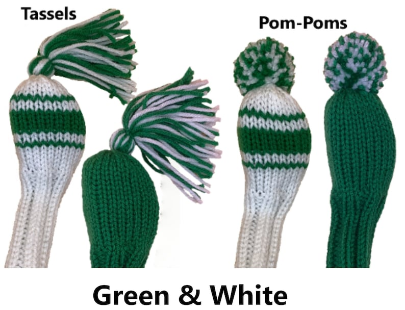 Custom Color Classic Hybrid Golf Club Headcover 2 Pc Set With Pom-poms ...