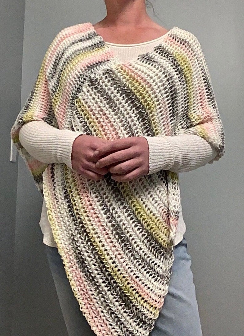 Loom Knit Poncho Pattern Easy Beginner Level Instructions With Step-by ...
