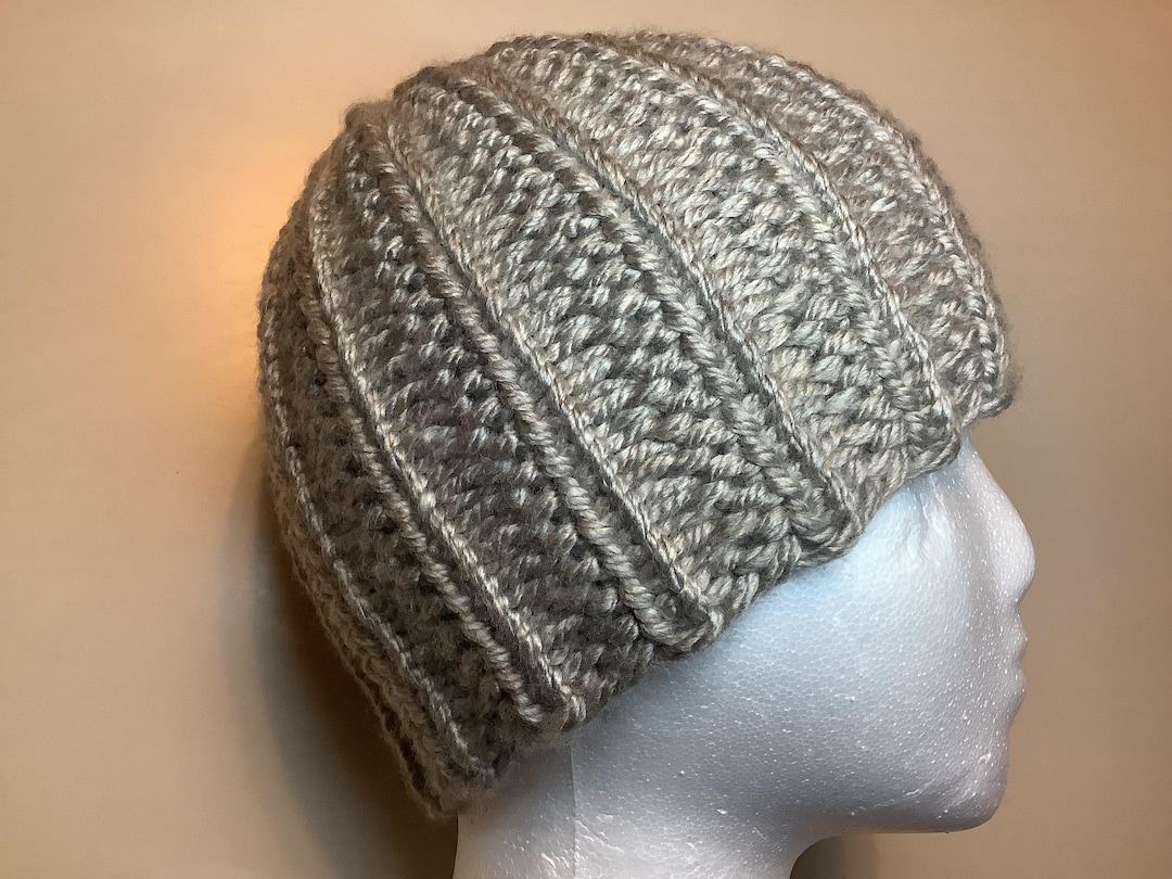 Loom Knit Hat Pattern Unisex Farrow Beanie Instructions Easy Beginner ...