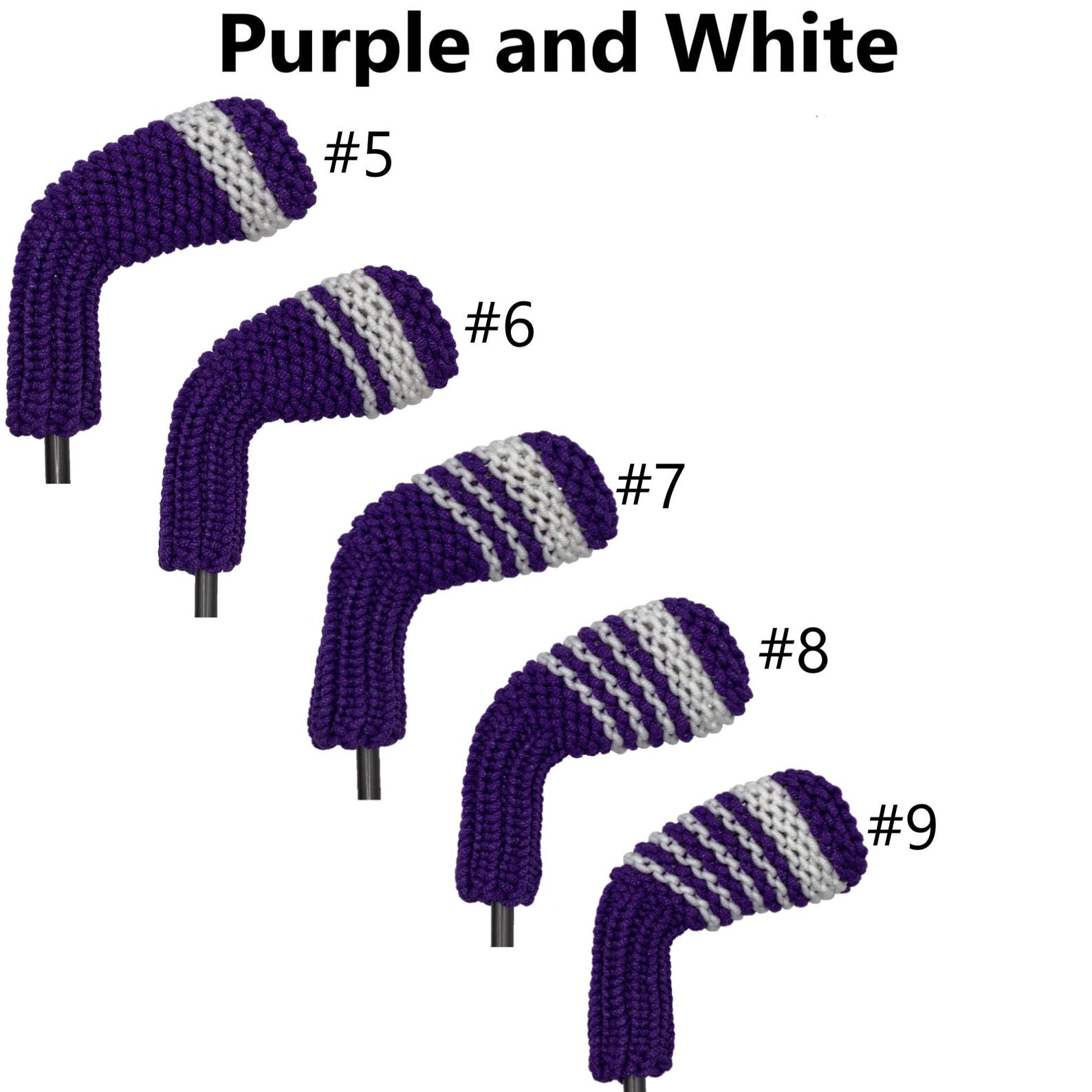 Golf Club Headcovers for Irons, Wedges and Driving Iron Knit Golf Head ...