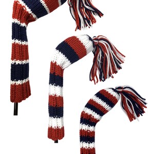 Navy, Red & White Stripe Golf Club Headcovers for Driver, Fairway Wood ...