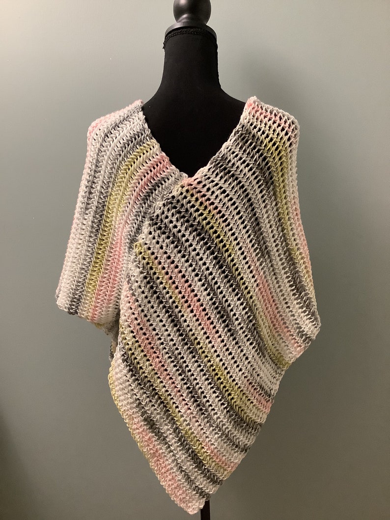 Loom Knit Poncho Pattern Easy Beginner Level Instructions With Step-by ...