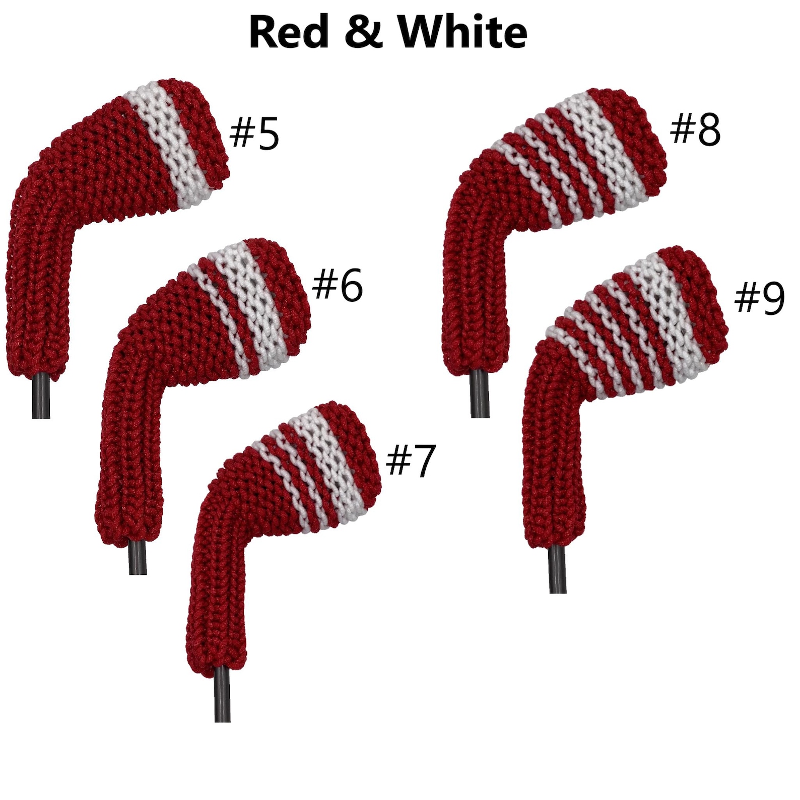 Golf Club Headcovers for Irons, Wedges and Driving Iron Knit Golf Head ...