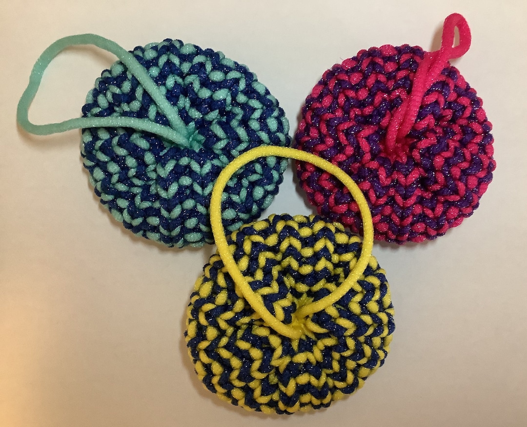 Loom Knit Two-tone Dish Scrubby Pattern Instructions Easy Beginner ...