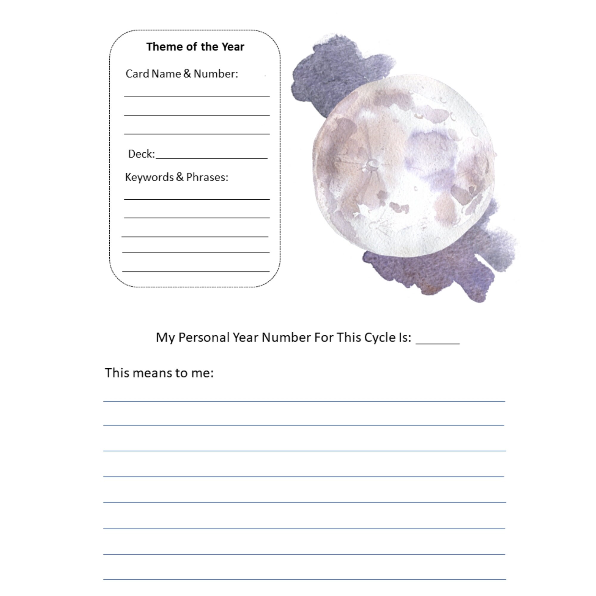 My Personal Year Numerology Journal Printable - Etsy