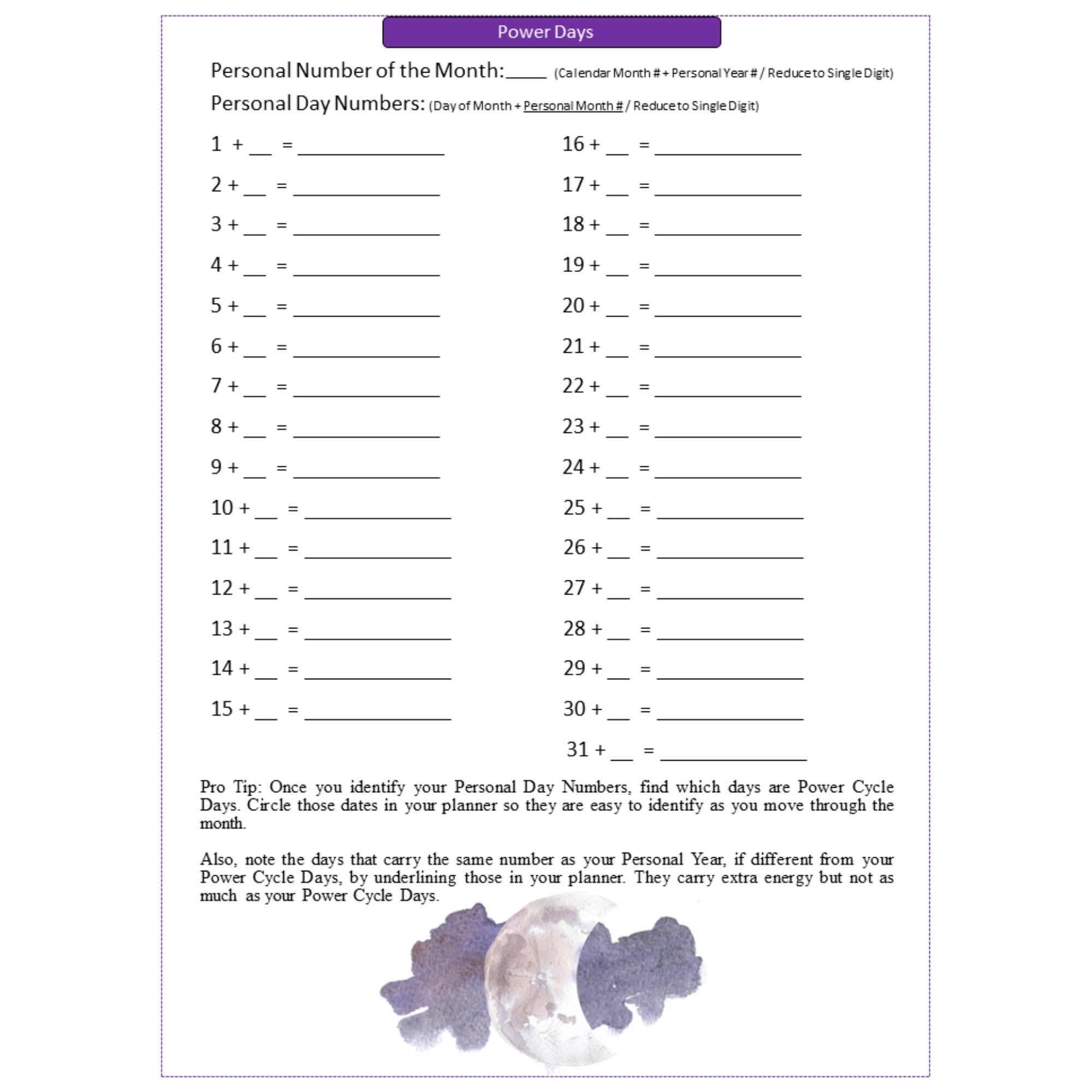 My Personal Year Numerology Journal Printable - Etsy