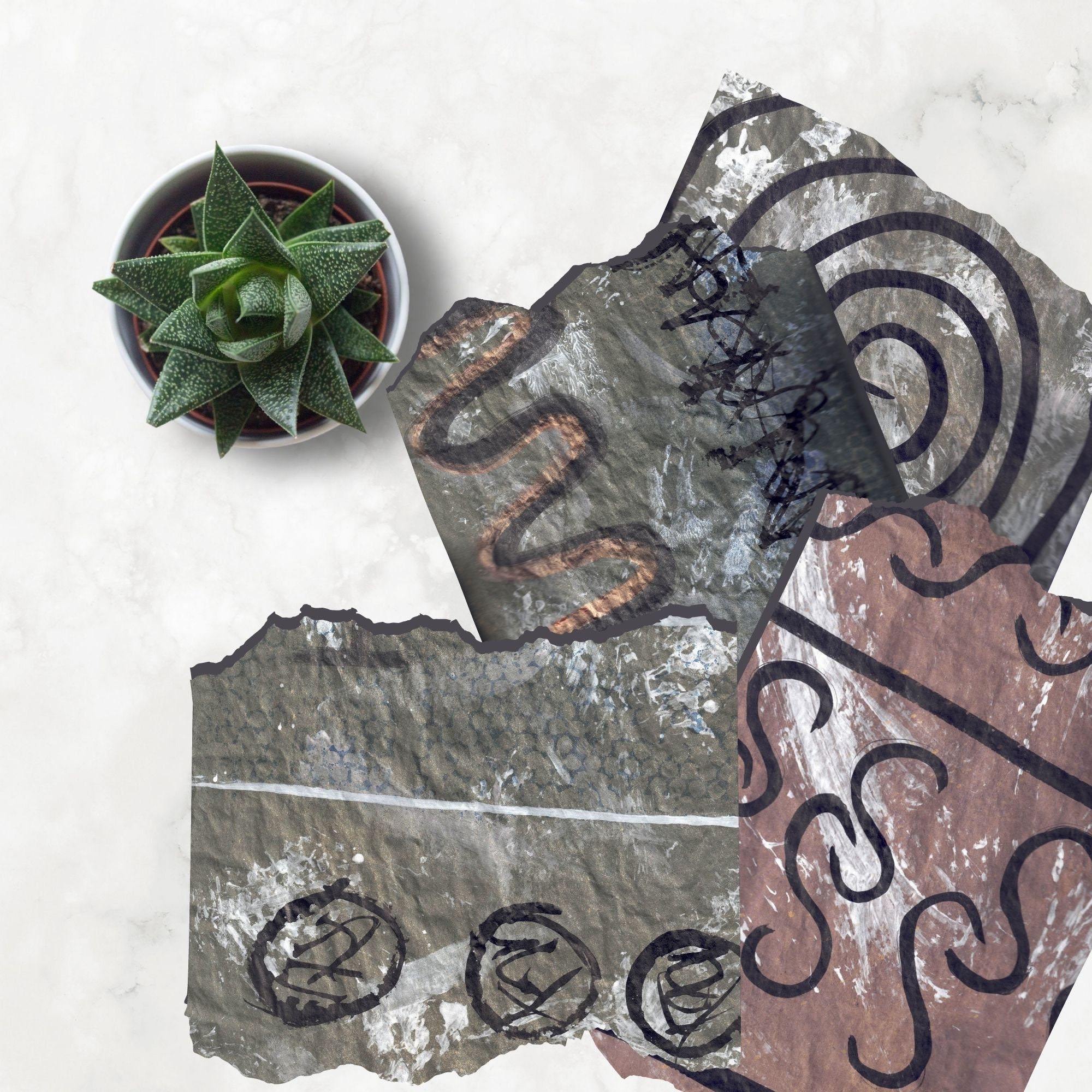 Ancient Codes Scroll Bundle One Printable Collage Scrapbooking Paper ...