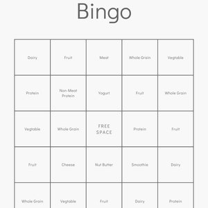 Kids Healthy Eating Bingo - Etsy