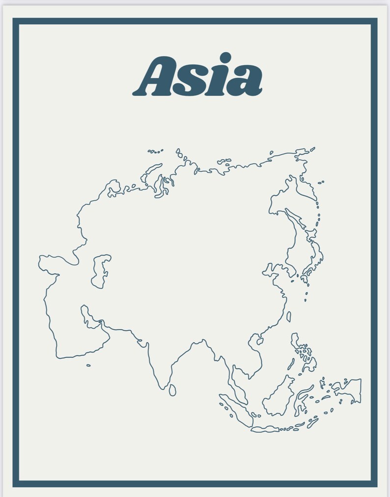 Continents Coloring Book Pages - Etsy