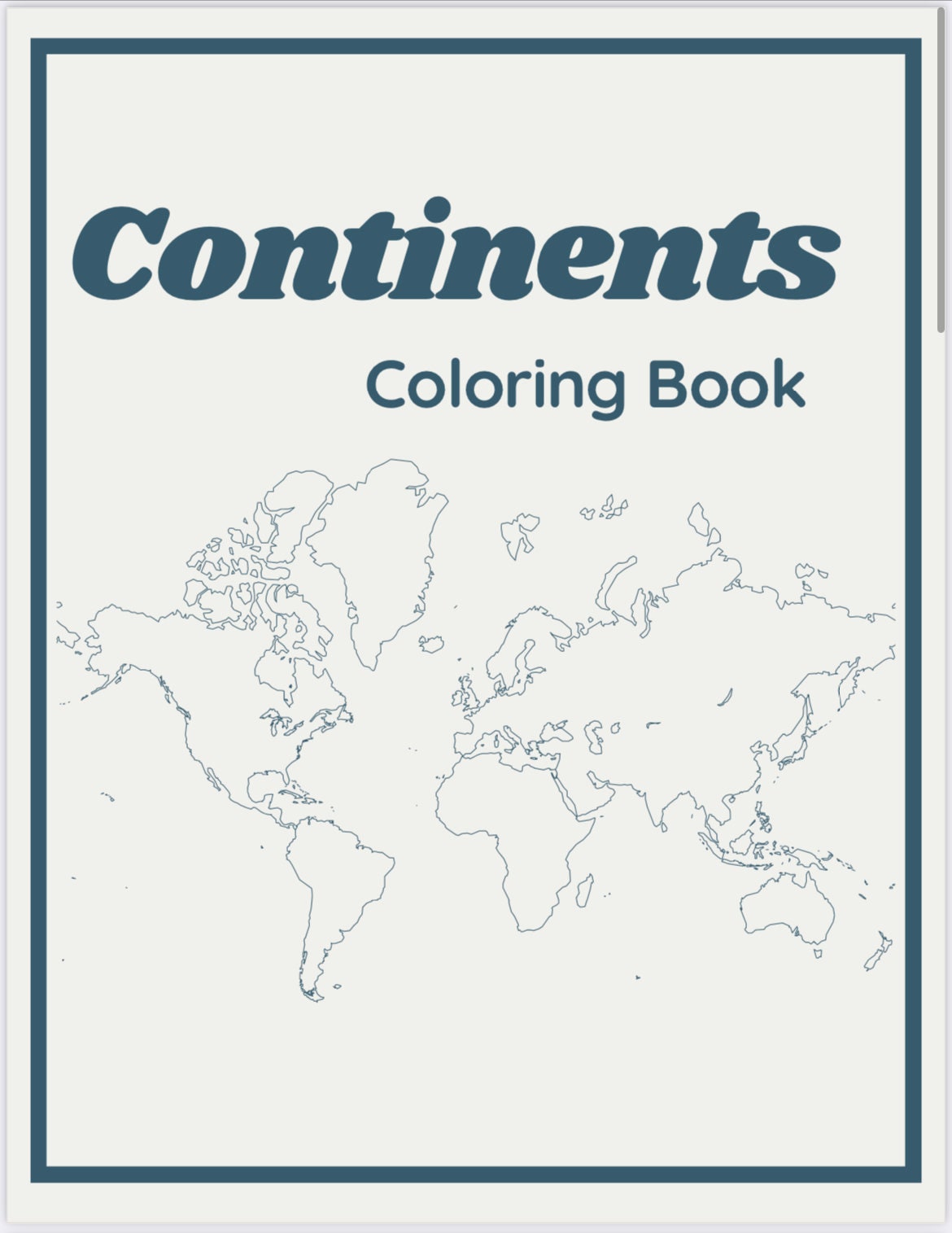 Continents Coloring Book Pages - Etsy